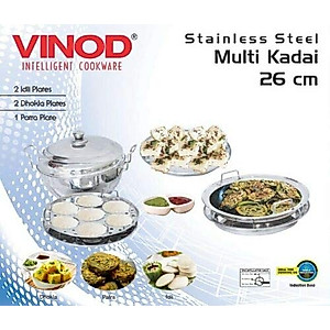 Vinod MK26 Multi Purpose Kadai, 26cm, Stainless Steel