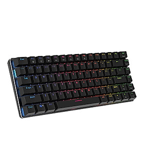 FIRSTBLOOD ONLY GAME. AK33 Geek RGB Mechanical Keyboard, 82 Keys Layout, Black Switches, LED Backlit, Aluminum Portable Wired Gaming Keyboard, Pluggable Cable, for Games Work and Daily Use, Black