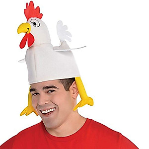 White Chicken Hat - 1 Piece - Perfect for Costume Play, Hilarious Party Fun, and Show-Stopping Gag Gifts
