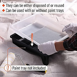 Bates- Paint Tray Liner, 9 Inch, 10 Pack, Paint Roller Tray, Disposable Plastic Paint Trays, Paint Pans Trays, Paint Supplies for House Painting, Roller Tray