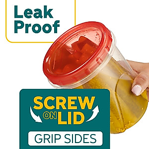 ELEGANT DISPOSABLES Twist Top Food Storage Containers 32 oz 12 Pack Plastic Freezer Storage Containers Leakproof Reusable with Screw on Colored Lids 3 Colors