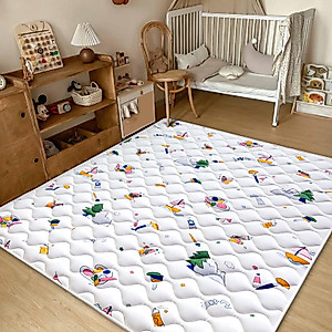 Vibe bear Baby Play Mat 79" X 71", Thicker Foam One-Piece Crawling Mat, Extra Large Anti- Slip Crawling Mat Activity Playmats for Babies,Toddlers, Infants, Play & Tummy Time