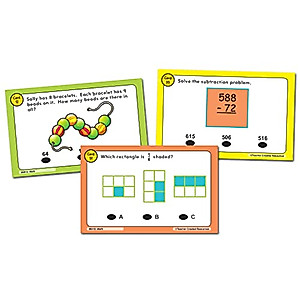 Teacher Created Resources Power Pen Learning Cards: Math (Gr. 3), 5.5", x 3.5", Multicolor