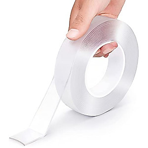 EZlifego Double Sided Tape Heavy Duty, Multipurpose Removable Clear & Tough Mounting Tape Sticky Adhesive, Reusable Strong Wall Tape Picture Hanging Strips Poster Carpet Tape (Extra Large 9.85FT)