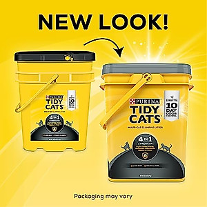 Purina Tidy Cats Clumping Cat Litter, 4-in-1 Strength Multi Cat Litter - 35 lb. Pail
