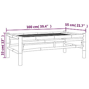 VRAXO 3 Piece Patio Lounge Set with Cream White Cushions Bamboo,Outdoor Furniture Sets-60.94lbs