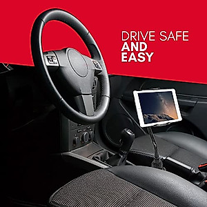 Cup Holder Tablet Mount, Macally iPad Cup Holder Car Mount - 12" Flexible Gooseneck iPad Car Mount - Tablet Holder for Truck, Car, and Vehicle - iPad Stand for Car - For Pro / Air / Mini, Smartphones