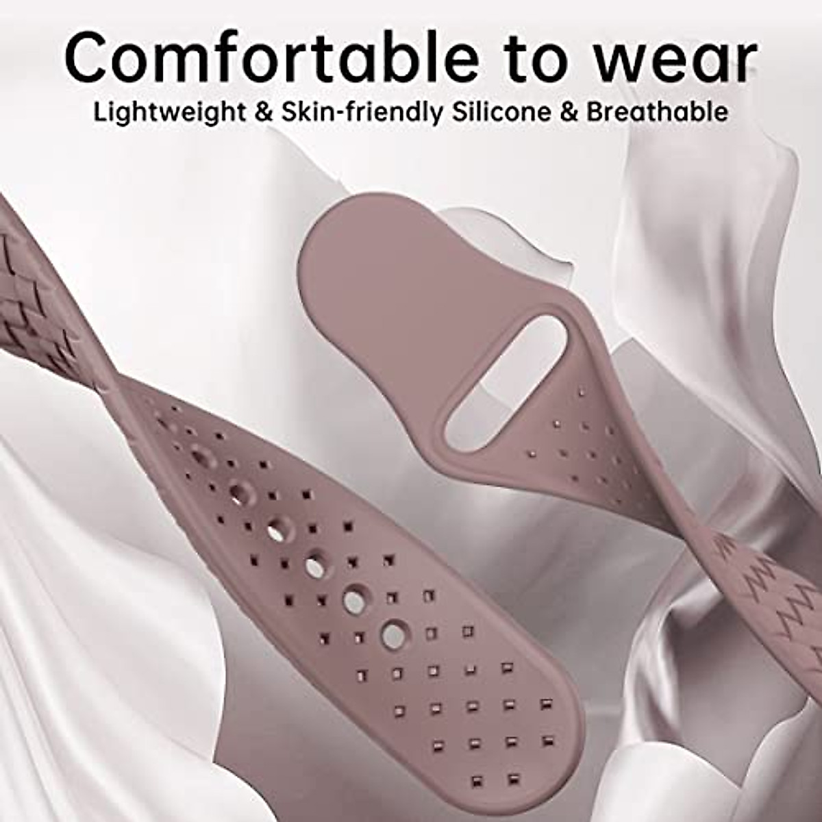 TransJoy 6 Pack Weave Silicone Band Compatible with Apple Watch Band 38mm 40mm 41mm 42mm 44mm 45mm 49mm Women Men, Soft Breathable Strap for iWatch Ultra Series 8/7/6/5/4/3/2/1/SE(38 Milk Tea)