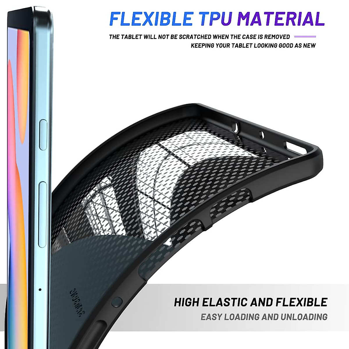 Galaxy Tab S6 Lite 10.4" Case, Thin and Soft Tablet Protective Cover for 2024/2022/2020 Samsung Galaxy S6 Lite Tablet, Black