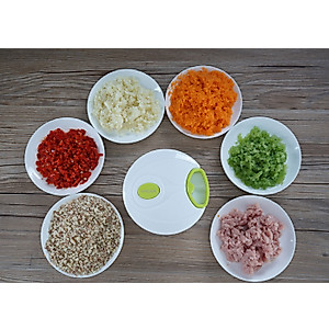 Manual Food Chopper Powerful Hand Held Chopper Mixer Processor to Chop Vegetables Fruits Nuts Onions Garlic Salad for Kitchen (3.5 cup) by Vinipiak