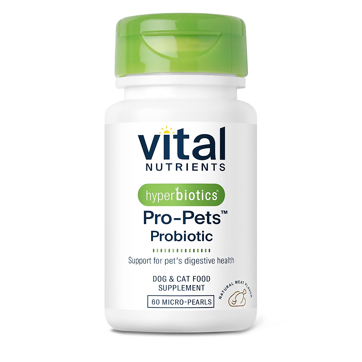 Vital Nutrients Hyperbiotics Pro-Pets Probiotic | Probiotic Support for Pets’ Digestive & Immune Health | Tasty Meat Flavor | Non-GMO | Gluten, Dairy Free | 60 Micro Tablets