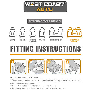 West Coast Auto Universal Baja Saddle Blanket Bench Full Size Seat Cover Fits Ford, Chevrolet, Dodge, and Full Size Pickup Trucks (Brown)