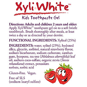 NOW Solutions, Xyliwhite™ Toothpaste Gel for Kids, Strawberry Splash Flavor, Kid Approved! 3-Ounce, packaging may vary