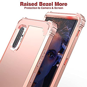 IDweel Galaxy Note 10 Plus Case, Note 10 Plus Case Rose Gold for Women, 3 in 1 Shockproof Slim Hybrid Heavy Duty Protection Hard PC Cover Soft Silicone Rugged Bumper Full Body Cover, Rose Gold