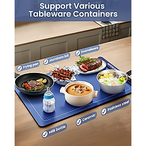 Gardon Electric Warming Tray, Upgraded Graphene Adjustable Food Warmer, 6 Temperature Settings, Silicone Food Warming Mat for Family Parties, Gatherings, Christmas Dinner, House Warming Gift Ideas