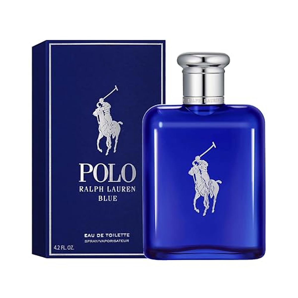 RALPH LAUREN FRAGRANCES Polo Blue - Eau de Toilette - Men's Cologne - Aquatic & Fresh - With Citrus, Sage, and Suede - Medium Intensity - 4.2 Fl Oz