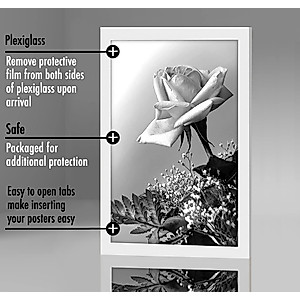 Americanflat 12x18 Poster Frame in White - Photo Frame with Engineered Wood Frame and Polished Plexiglass Cover - Horizontal and Vertical Formats for Wall with Built-in Hanging Hardware