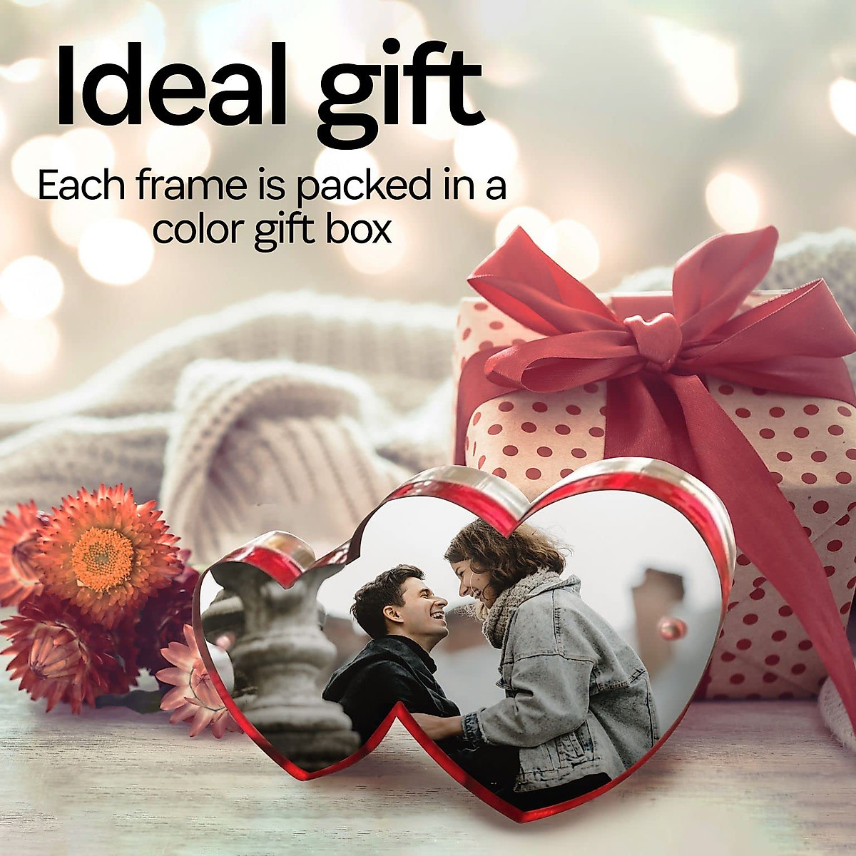 Canetti Double Heart Frame Red - Wall Hanging Picture Frames