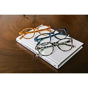 Peepers by PeeperSpecs Canyon Round Blue Light Blocking Reading Glasses, Gray Tortoise, 49 + 1.75