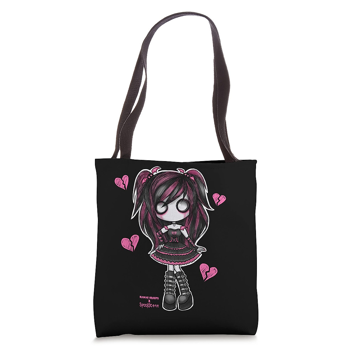 Spookscene Emo Girl Drawing Soft Goth Mall Goth Alt Pink Tote Bag