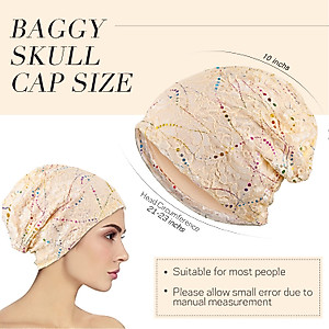 SATINIOR 5 Pieces Women's Slouchy Beanie Chemo Hat Stretch Cancer Head Wraps Sleep Head Scarf for Cancer Patient Multicoloured