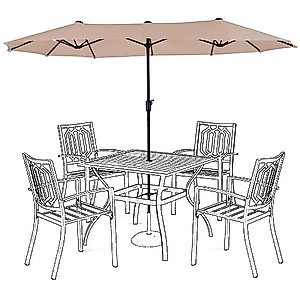 HERA'S PALACE 13ft Rectangle Patio Umbrellas, Large Outdoor Umbrella with Crank, Powerful UV Protective, Table Umbrella Outdoor Patio for Backyard, Pool, Garden, Deck