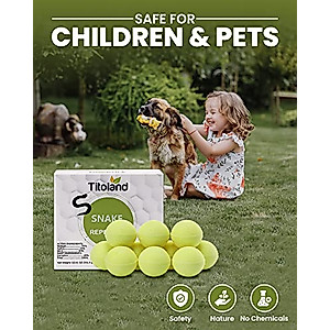 Snake Repellent for Yard Powerful, Snake Away Repellent for Outdoors Pet Safe, 10 Pack Moth Balls Snake Repellent for Copperhead, Waterproof & Sun-Proof All Natural Snake Repellent Safe for Dogs