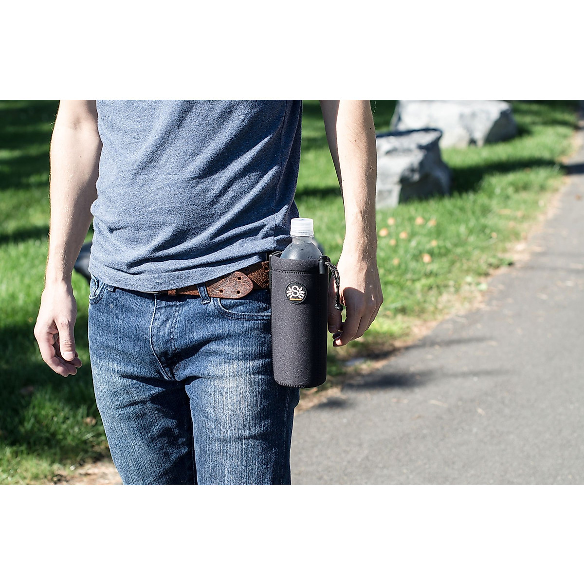 Spider Holster - SpiderMonkey Water Bottle Holder - Self Locking Belt Accessory Clip with Neoprene Drink Holster!