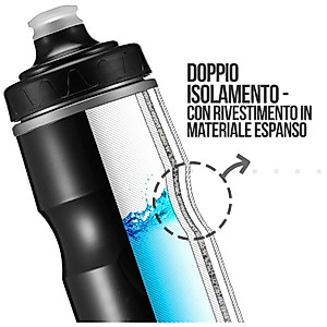 PRO BIKE TOOL 24oz Cycling Water Bottle - Easy Squeeze Sports Bottle - Fitness & Cycling Tumbler - Soft Silicone Mouthpiece & Fast Flow Valve - Ideal For Outdoor Activities - 680ml (Black)