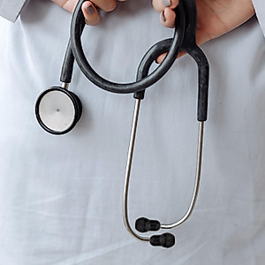 Black Stethoscope Ear Tips Stethoscope Replacement Earpiece Soft Stethoscope Ear End Stethoscope Earbuds for Hospital Clinic Doctor 10pcs