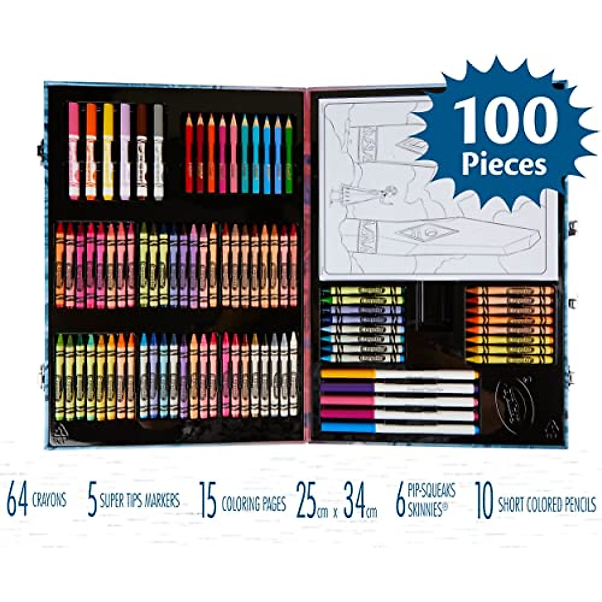 Crayola Frozen 2 Inspiration Art Case, 100 Art & Coloring Supplies, Gift for Kids, Ages 5, 6, 7, 8