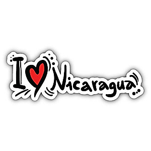 I Love Nicaragua Slogan Truck Car Window Bumper Sticker Decal 5"