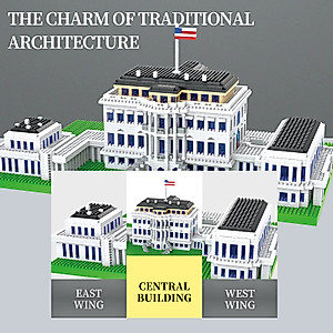 Micro Building Blocks The White House Architecture Set Mini Building Blocks Building Bricks Architecture Model Kit Micro Blocks Set Building Kit Gift for Age 14+ Kids Teens and Adults