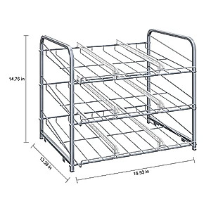 Vrisa 2 Pack Can Organizer for Pantry Stackable Can Storage Dispenser Holds Up to 72 Cans Can Holders for Kitchen Pantry Cabinet Silver