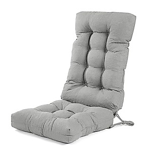 Sutteles Rocking Chair Cushion,Indoor/Outdoor Rocking Chair Cushions with Elastic,Thickened Cushions for Outdoor Rocking Chair, Tufted Rocking Chair Cushions, 41.33 * 17.71 Inch, 1-Pack (Light Gray)