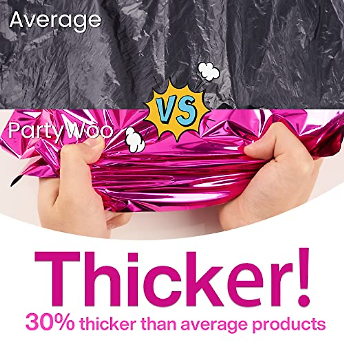 PartyWoo Magenta Foil Tablecloth, 54 x 108 Inch Rectangle Tablecloth, Foil Tablecloth for 6 to 8 Foot Table, Metallic Table Cover, Waterproof Table Cloth for Birthday, Wedding, Party (1 Pack)