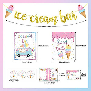 Ice Cream Sundae Bar Party Decorations Kit - Pre-Assembled