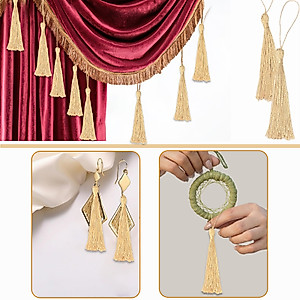 Aokbean 100pcs 5 Inches Handmade Silky Floss Soft Craft Bookmark Tassels with Loops for DIY, Jewelry Making, Graduation Tassel,Bookmarks,Souvenir (Light Gold)