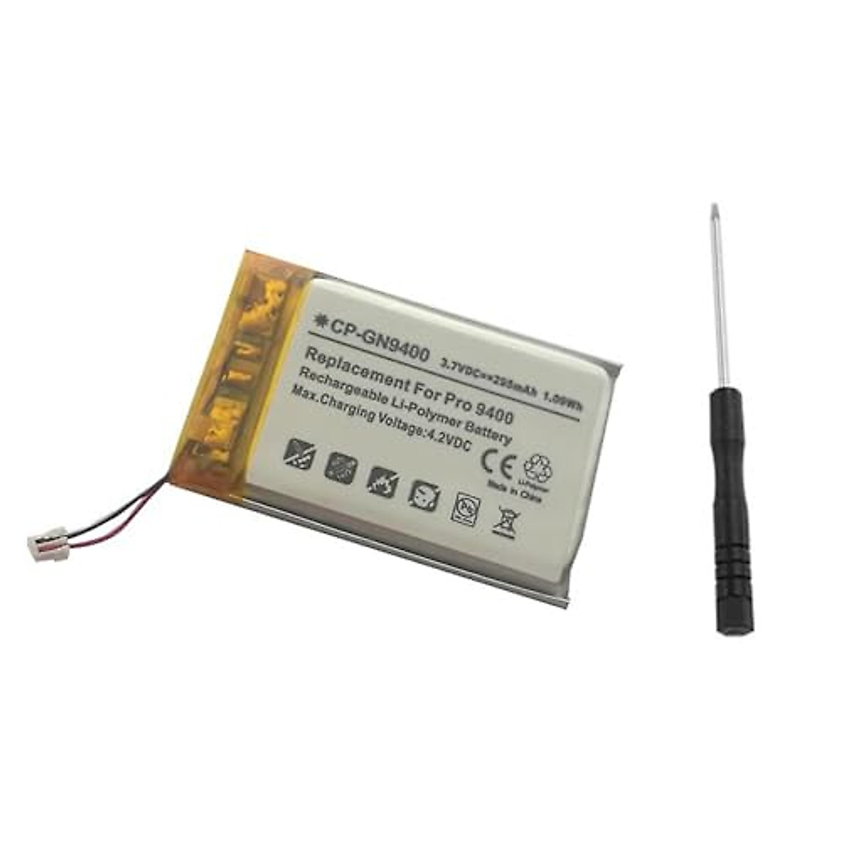 Replacement Battery 14192-00, AHB412434PJ Kit + Tool for Jabra Pro 9400 9450 9560 9465 Duo 9470 Pro 94 Logitech BH970 Wireless Headset Repair Part Fix Dead Power Low Charge Issue