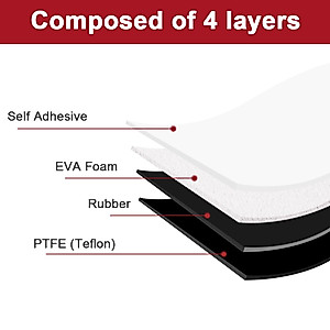 GINOYA Kitchen Appliance Sliders, 16pcs DIY Adhesive Appliance Movers for Air Fryer Coffee Maker Easy Moving Saving Space (Black)