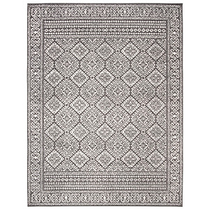 SAFAVIEH Tulum Collection Area Rug - 6' x 9', Dark Grey & Ivory, Moroccan Boho Distressed Design, Non-Shedding & Easy Care, Ideal for High Traffic Areas in Living Room, Bedroom (TUL264F)