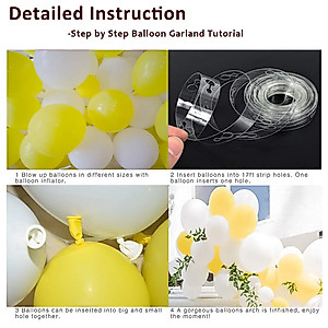 Beaumode DIY Yellow And White Balloon Garland Arch kit for 1st birthday Sunshine Lemon honeybee Popcorn Baby Shower Bridal Shower Party Backdrop Decoration (Yellow White)