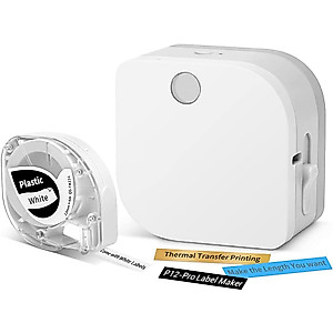Phomemo Label Maker Machine with Tape P12 PRO Rechargeable Label Makers, Bluetooth Label Maker Compatible Different Font Color Text Label Maker Tape, Multiple Templates Available for Smartphone