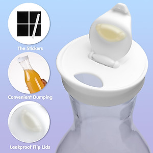 TOMNK 2pcs 50oz Plastic Pitcher with Lids, Plastic Juice Carafe for Mimosa Bar, Drink Pitcher, Water Carafe, Milk Container, Circle Water Bottle