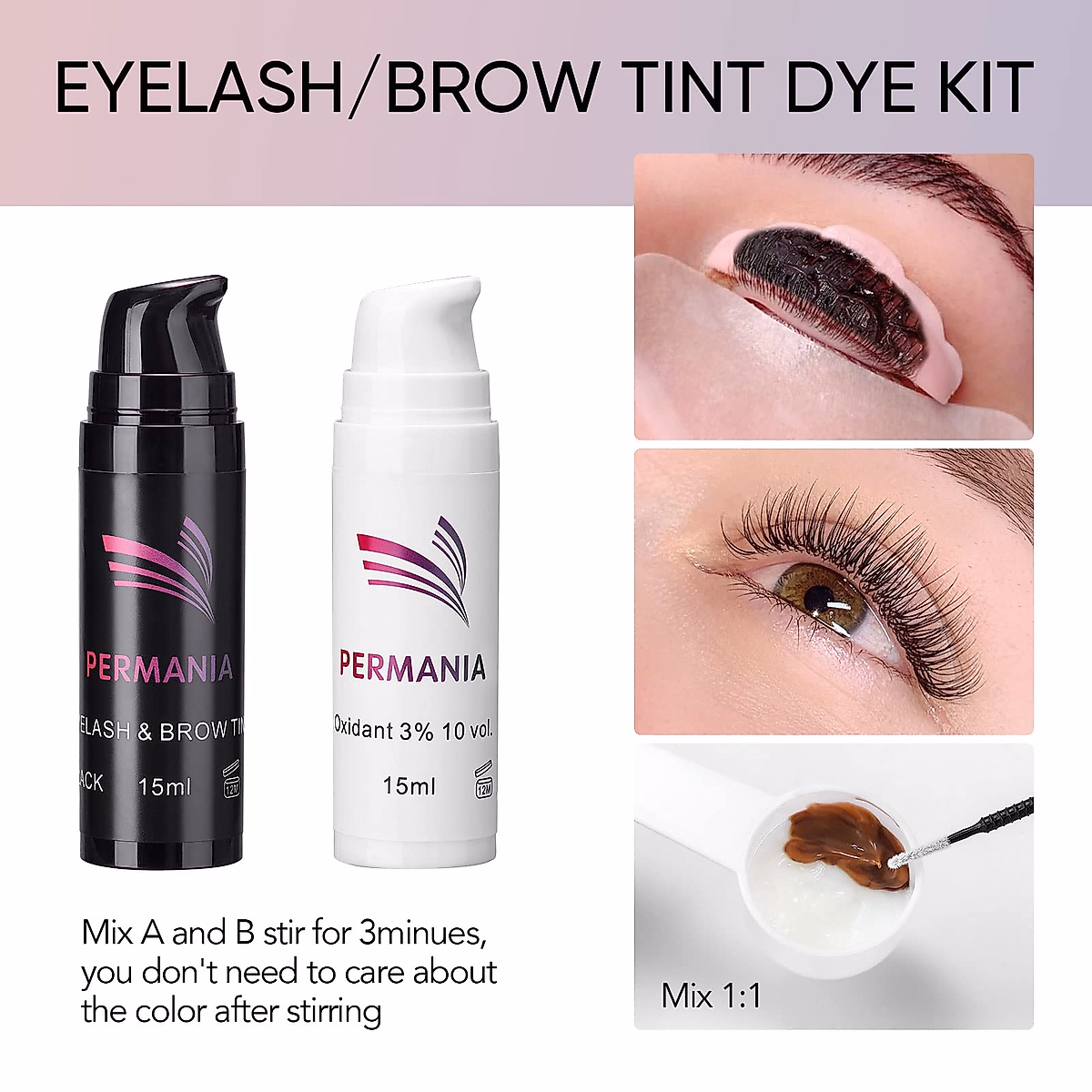 PERMANIA Eyelash Lift Kit, DIY Results Fuller Eyebrows Lifting & Curling for Lashes Salon Quality