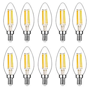 Raheem E14 LED Bulb, Dimmable, 110v 300 Lumens 2700k 40w Equivalent, Best Replacement for Halogen and Incandescent Bulb, Candelabra LED Bulbs, 10 Pack (Warm White)