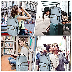 MATEIN 15.6 Laptop Backpack, Quilted Cute Slim Backpacks for Women with Luggage Strap & Leather Handle, Lightweight Fashion Travel Computer Bag Padded Durable Casual Daypack for Office, Business, Blue