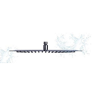 Luxury Ultra-Thin High Pressure 8'' Square Rainfall Shower head Brushed Satin Plus 8 inch Extension Arm Shower System and Accessories by Serene Steam