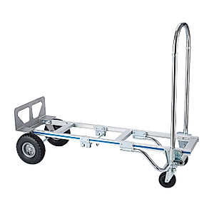 SmarketBuy Convertible Hand Truck 1000 LBS Weight Capacity 2 in 1 Heavy Duty Hand Truck Durable Aluminum and Steel Construction with Nose Plate 4 Wheels Hand Truck Dolly