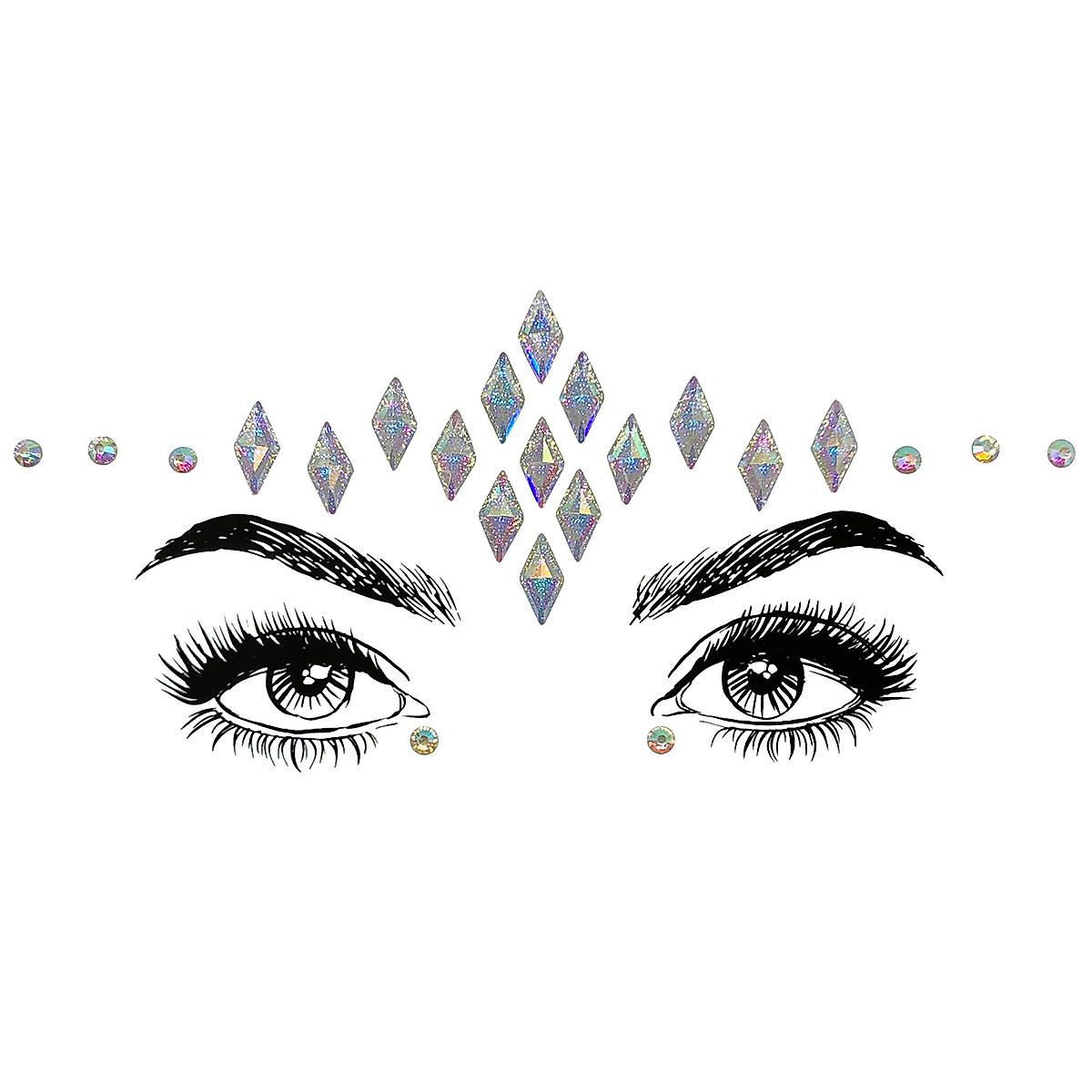 SHINEYES 6 Pcs Music Festival Face Jewels, Rhinestone Rave Face Gems Glitter,Crystal Birthday Party Festival Face Sticker, Eyes Face Body Temporary Tattoos for Festival Party